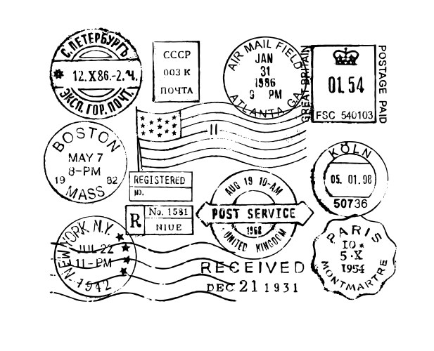 Vintage post stamps design collection Royalty Free Vector