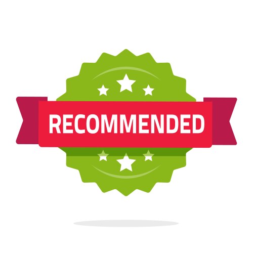 Recommended golden label Royalty Free Vector Image