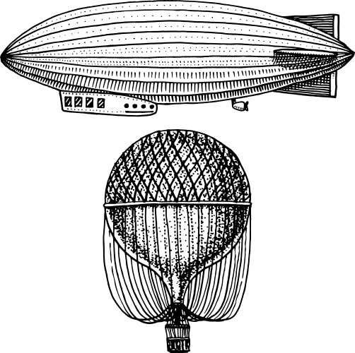 Awesome dirigible airship Royalty Free Vector Image