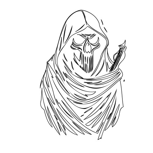 Grim reaper halloween sketch outline Royalty Free Vector