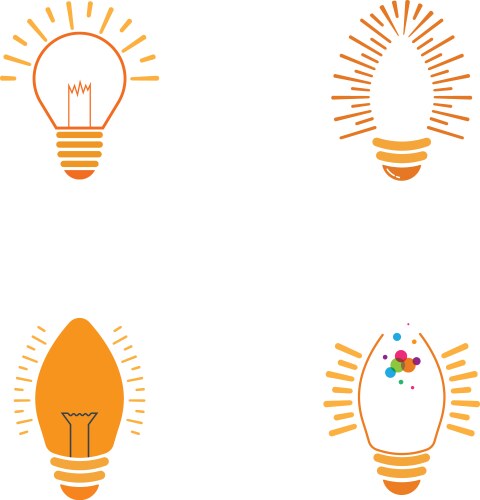 Light bulb symbol logo template Royalty Free Vector Image