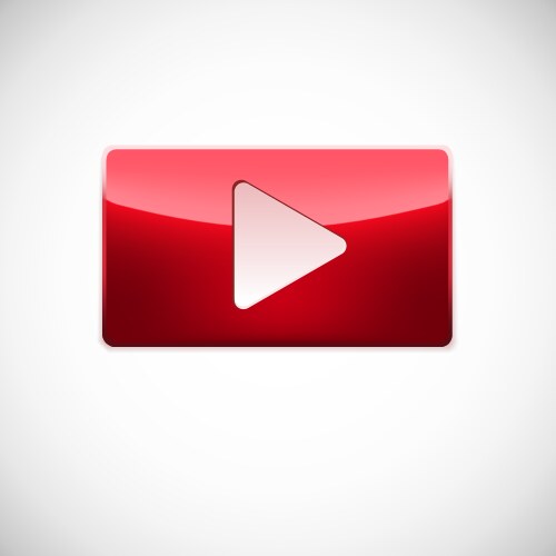 Red play button Royalty Free Vector Image - VectorStock