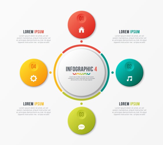 Circle chart infographic template Royalty Free Vector Image