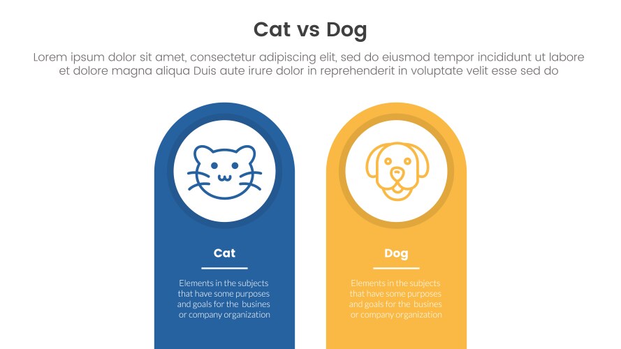 Cat vs dog comparison concept for infographic Vector Image