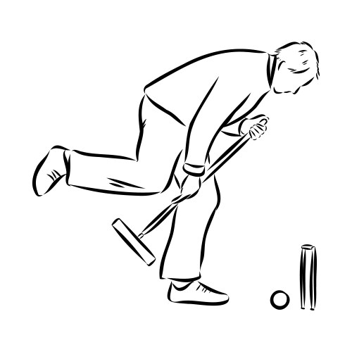 Drawing of a croquet mallet Royalty Free Vector Image