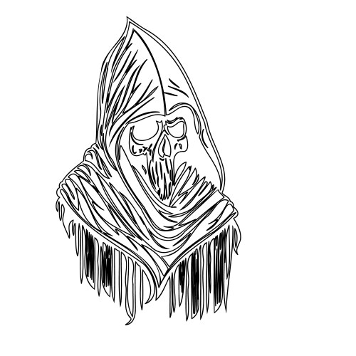 Grim reaper halloween sketch outline Royalty Free Vector