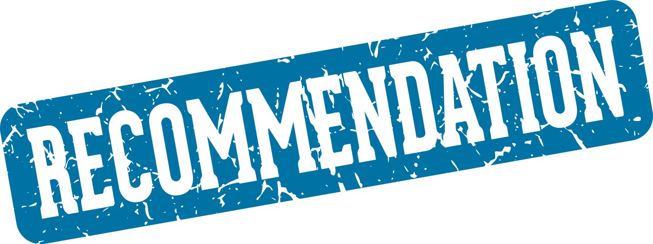 Recommended rectangular sign recommended stamp Vector Image