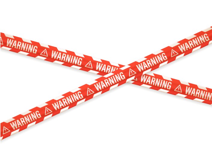 Warning tapes on transparent background design Vector Image