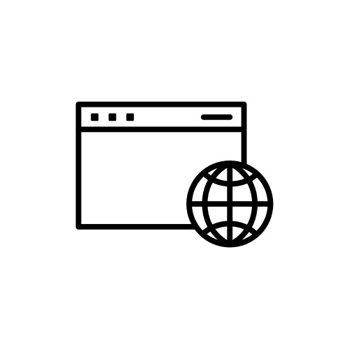 Browser icon set visit website webpage symbol Vector Image
