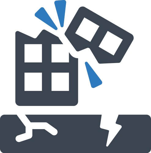 Earthquake causing damage to building structure Vector Image