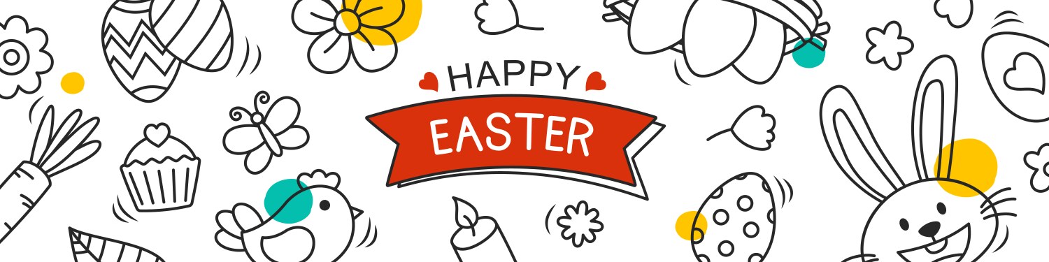 Bright easter rectangular frame with colorful Vector Image