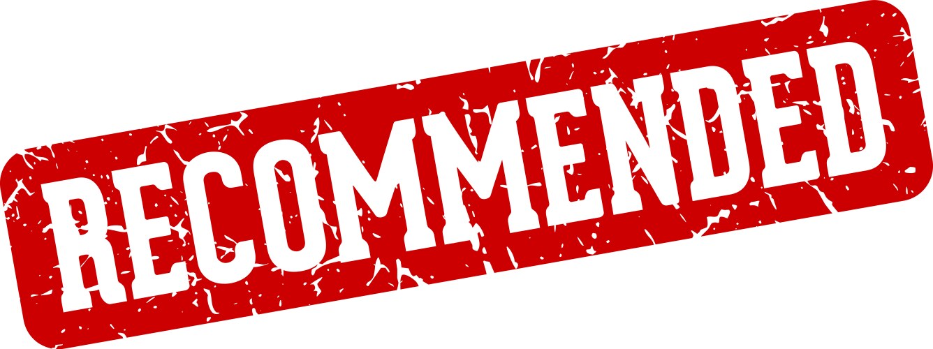 Recommended rectangular sign recommended stamp Vector Image