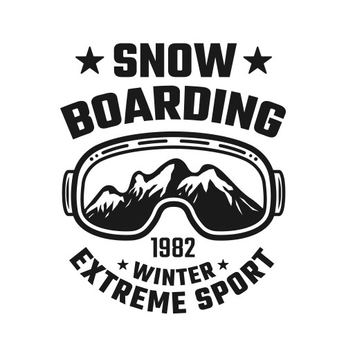 Ski and snowboard club emblem Royalty Free Vector Image