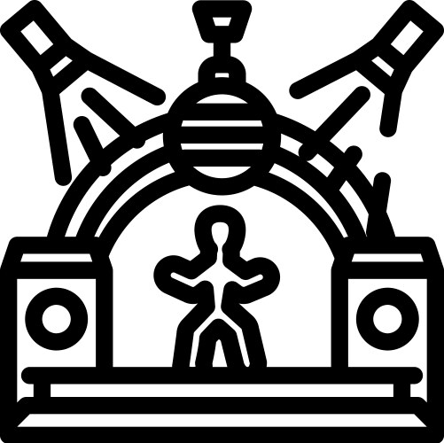 Glitter disco party line icon Royalty Free Vector Image