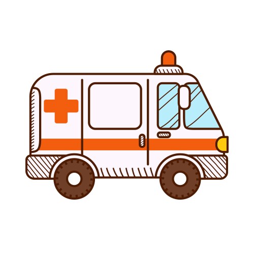 Front view of ambulance car Royalty Free Vector Image