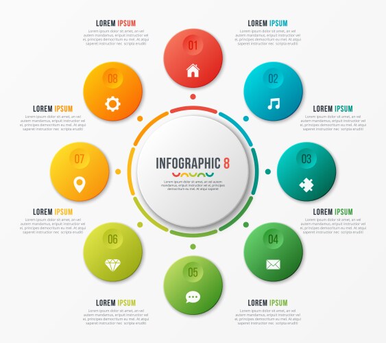 Circle diagram pie charts infographic elements Vector Image