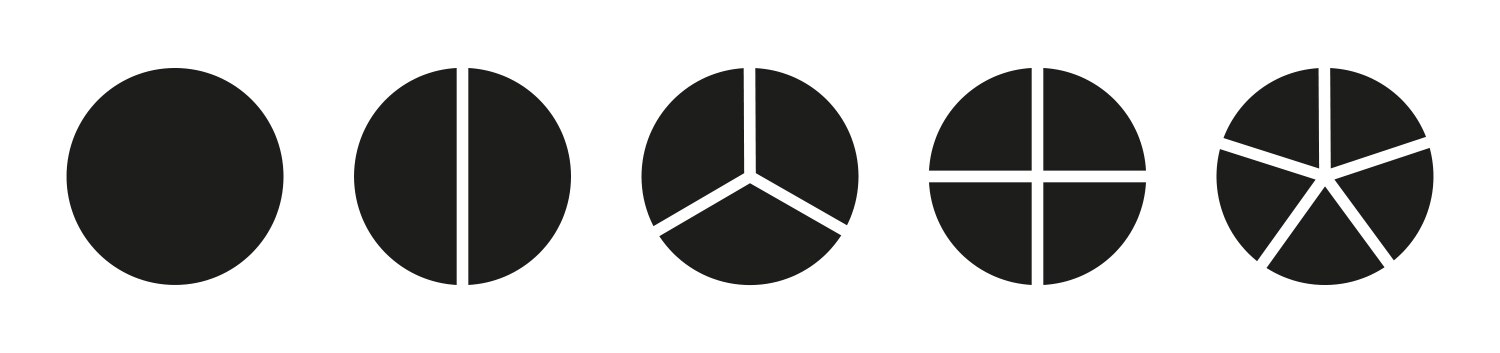 Circle Divided into Four Equal Parts Vector Images (60)