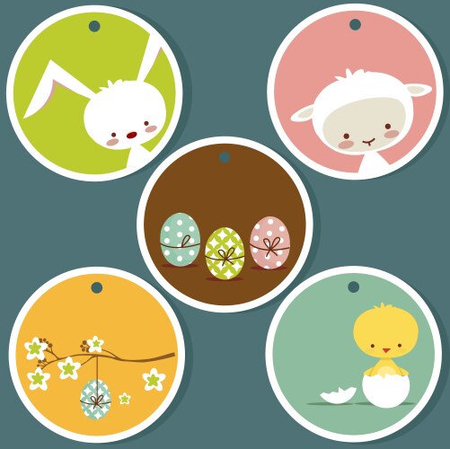 Cute easter character set Royalty Free Vector Image