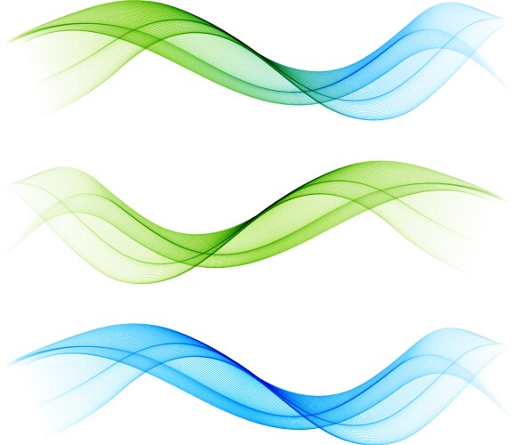 Set color abstract wave design element Royalty Free Vector