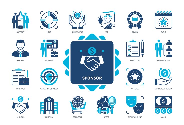 Organization solid icon set Royalty Free Vector Image