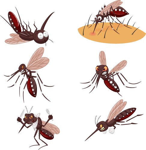 Death mosquito cartoon Royalty Free Vector Image
