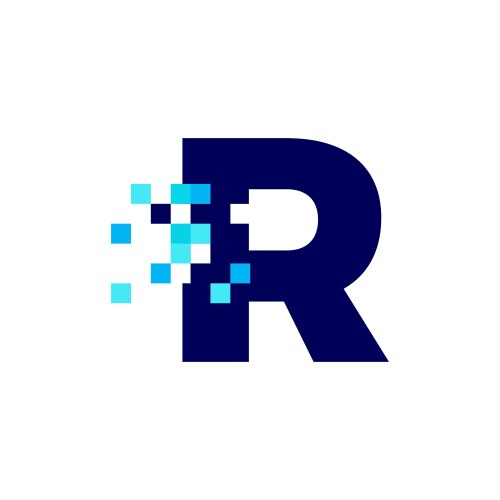 Pixel bird digital logo icon Royalty Free Vector Image