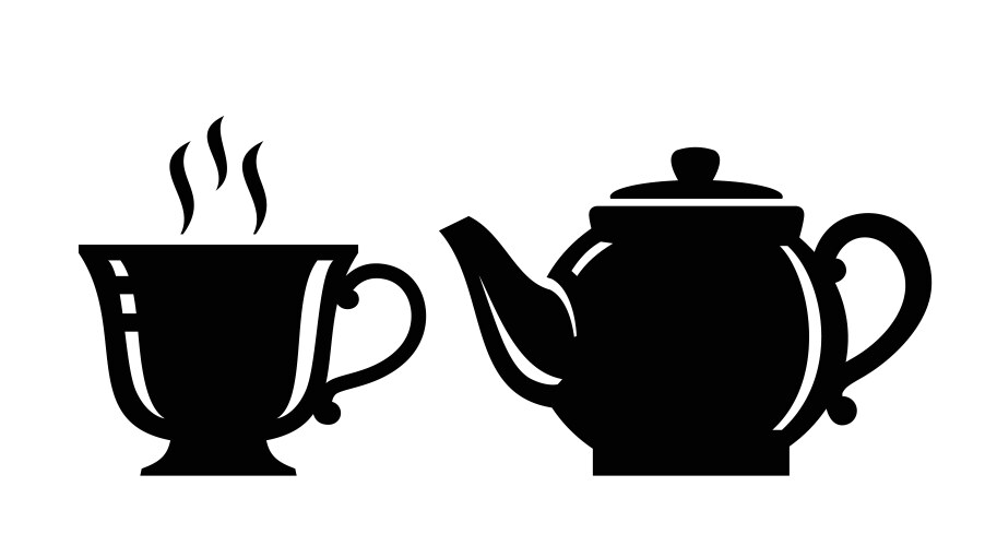 Teapot Stencil White Vector Images (over 120)