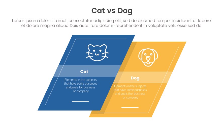 Cat vs dog comparison concept for infographic Vector Image