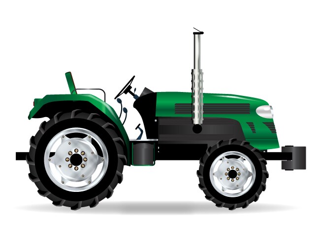 Cute tractor in a clearing Royalty Free Vector Image