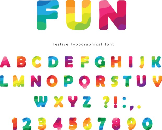 Font abc and happy children Royalty Free Vector Image