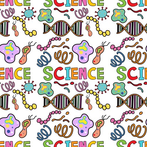 Science seamless pattern in flat design style Vector Image