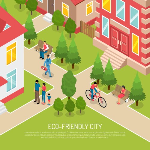 Eco town infographic Royalty Free Vector Image