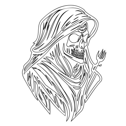Grim reaper halloween sketch outline Royalty Free Vector