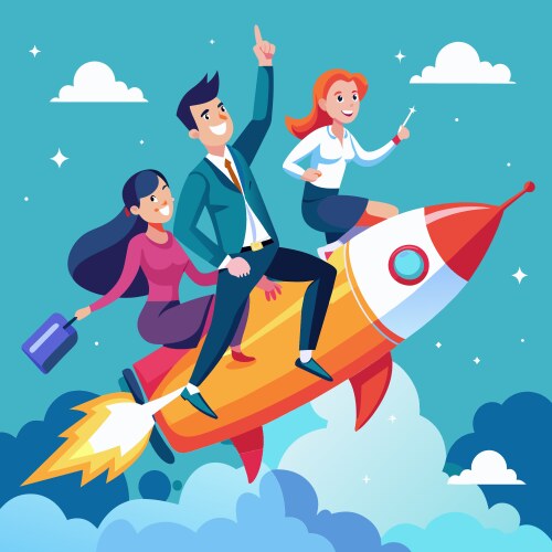 Leadership to lead team the right direction Vector Image