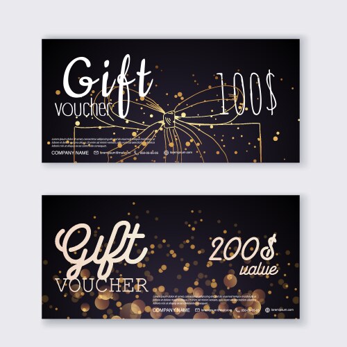 Voucher template with color gift boxcertificate Vector Image