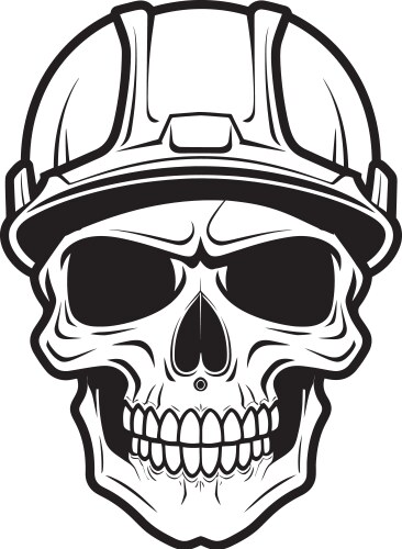 Skull safety sentinel construction helmet logo Vector Image