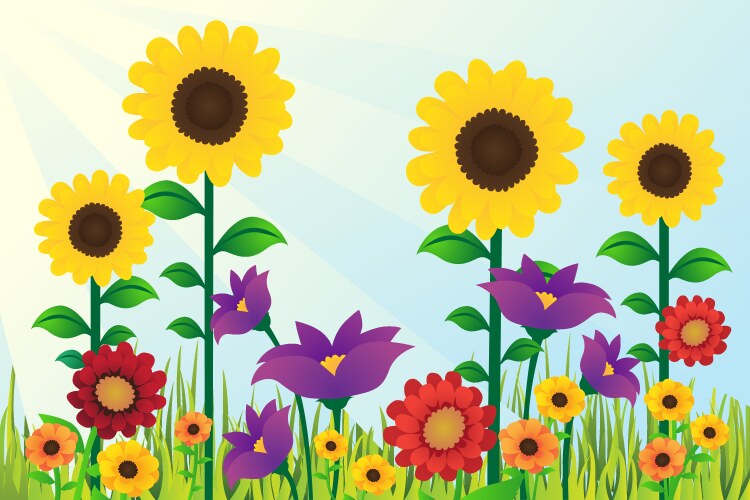 Sunflowers background Royalty Free Vector Image
