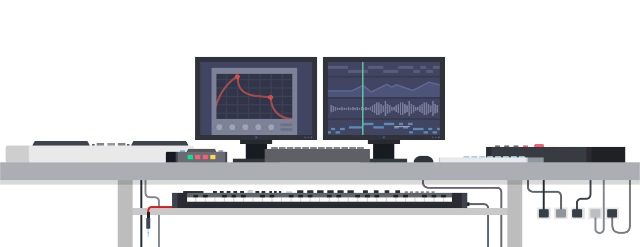 Home metal table cartoon Royalty Free Vector Image