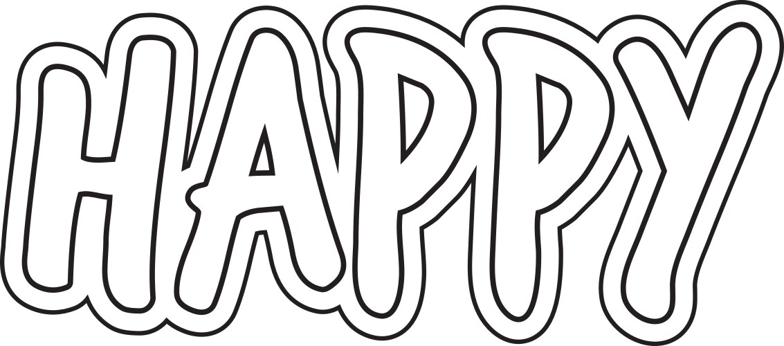 Happy word isolated icon Royalty Free Vector Image