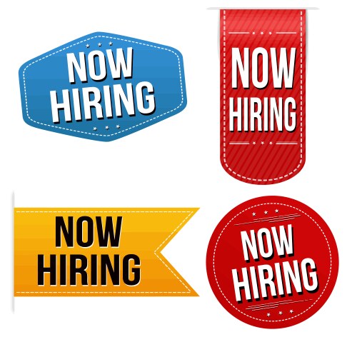 We are hiring labels join our team Royalty Free Vector Image