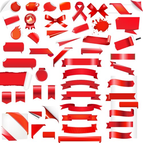 Big set of ribbons templates Royalty Free Vector Image