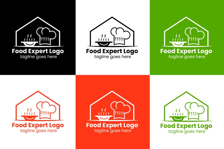 Minimal restaurant logo Royalty Free Vector Image