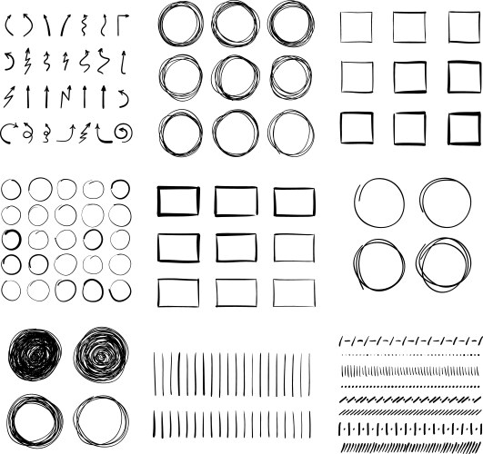 Set of doodle elements isolated on white Vector Image