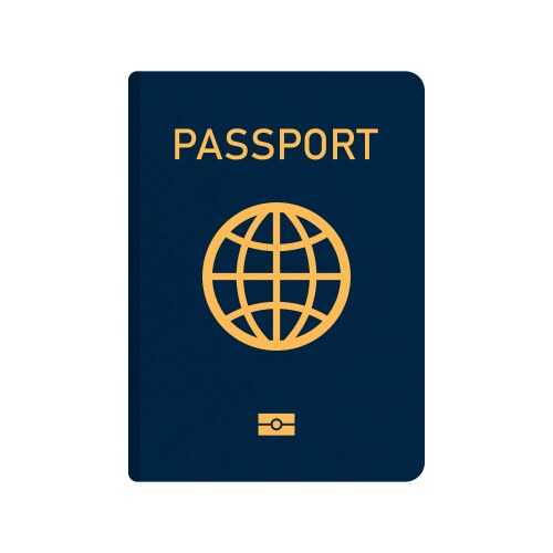 3d passport with two globes travel concept Vector Image