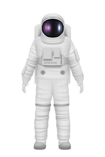 Astronaut in space suit back view full color Vector Image