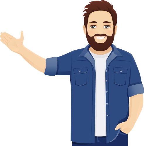Big man gesturing ok sign Royalty Free Vector Image