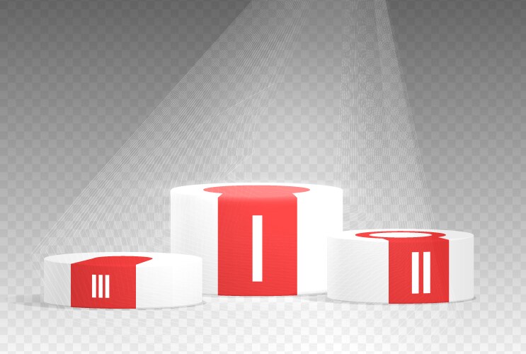 Winners podium with red carpet stage for awards Vector Image