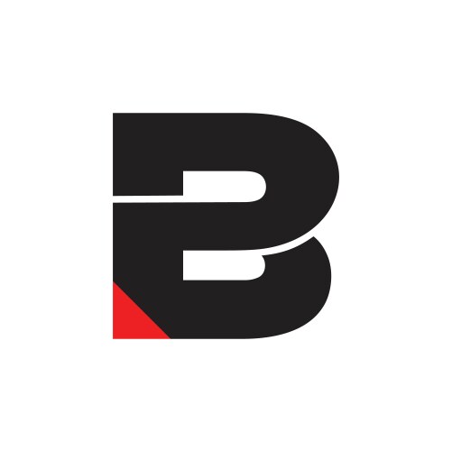 Letter pb monoline simple geometric logo Vector Image