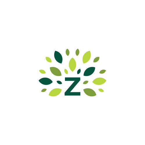Z letter leaf logo icon download Royalty Free Vector Image