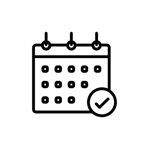 Calendar check icon set date available sign event Vector Image